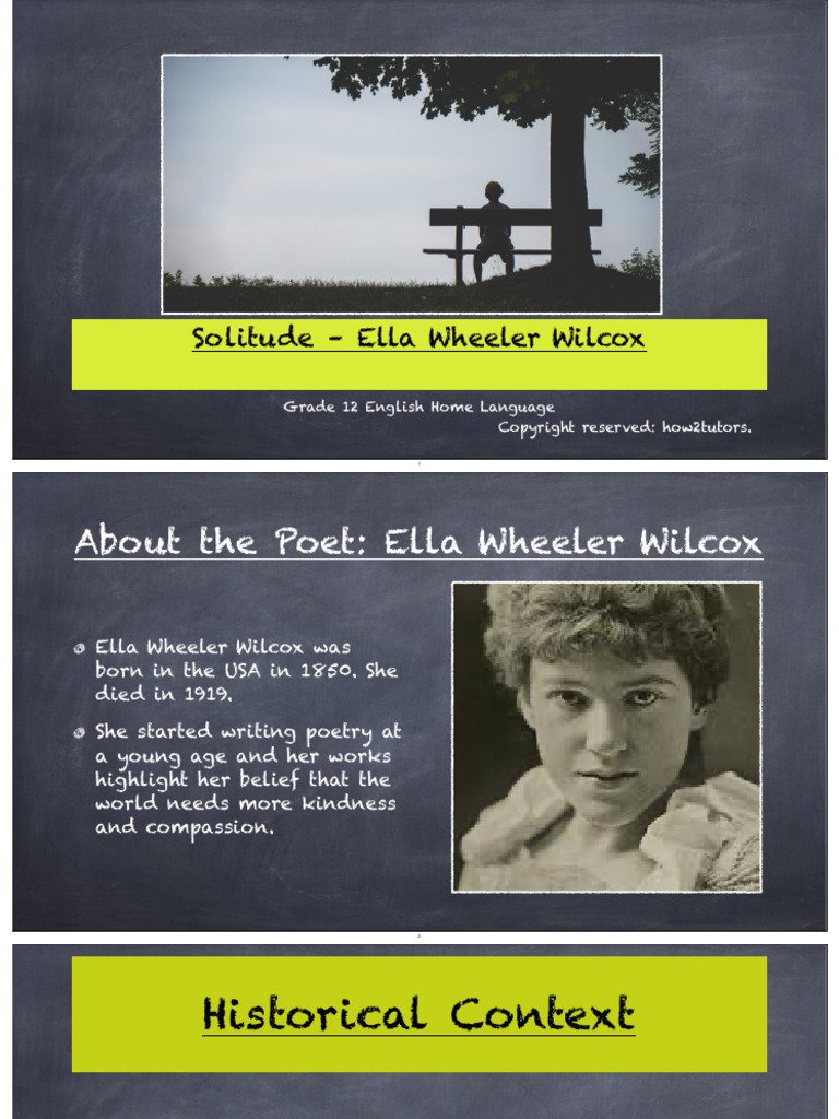 Solitude Ella Wheeler Wilcox | PDF