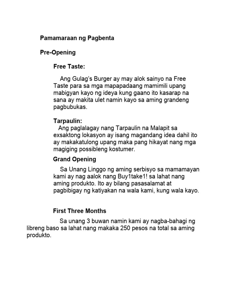 Pamamaraan NG Pagbenta | PDF Pamamaraan NG Pagbenta | PDF