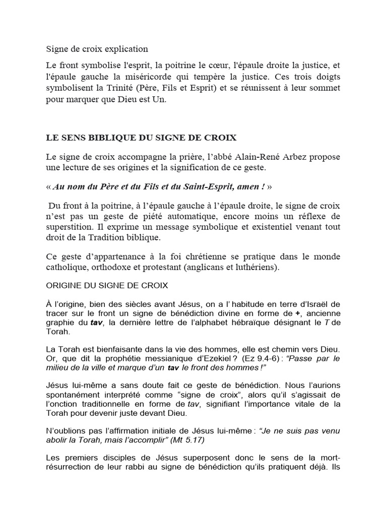 Signification et pratique du signe de croix | PDF | Sacrement | Notre Père