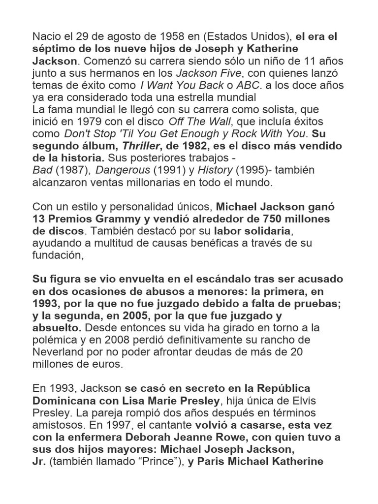 Michael Jackson | PDF | Michael Jackson | Musica Popular