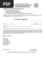 Syllabus Receipt and Acknowledgement Template | PDF | Career & Growth