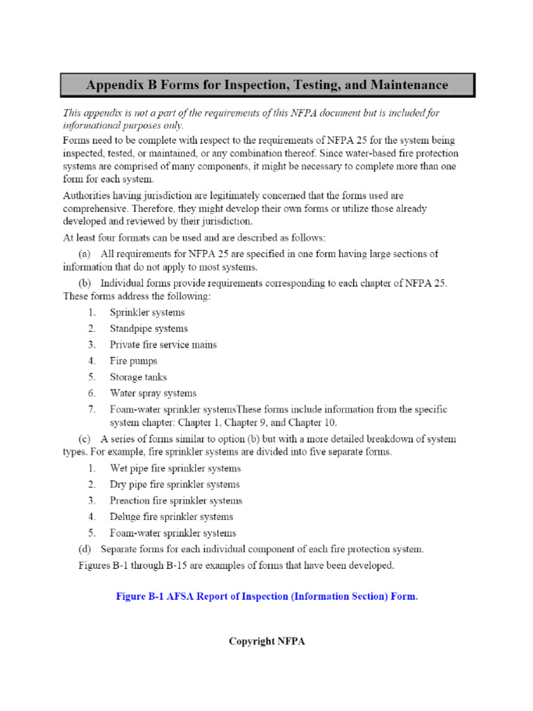 Appendix B Forms for Inspection, Testing, And Maintenance - PDF Free ...