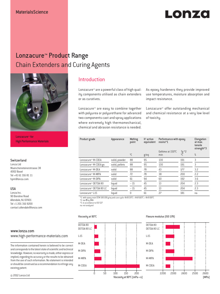 Lonza Brochures Lonzacure Product Range | PDF | Epoxy | Building ...