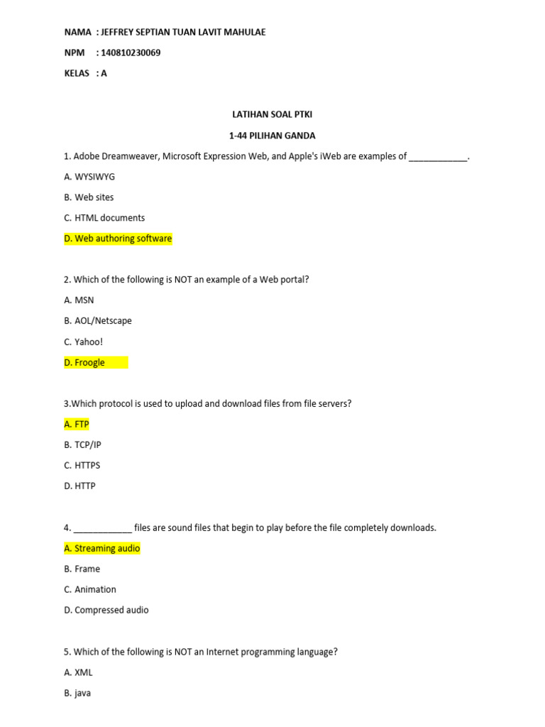 Latihan Uts-1 | PDF | Computer Network | Computer Programming