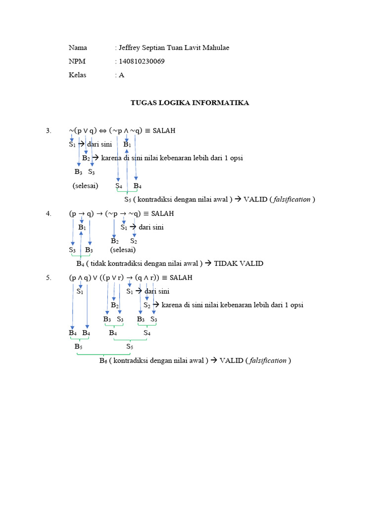 Tugas1 Logika Informatika | PDF