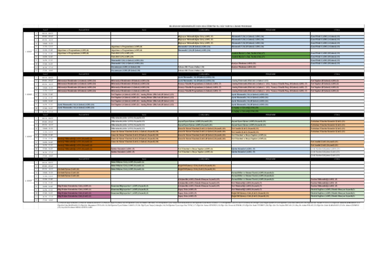 501 2023 2024 Ders Programi Lisans | PDF