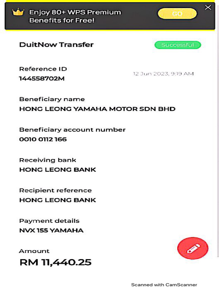 Resit Bayaran Motor | PDF