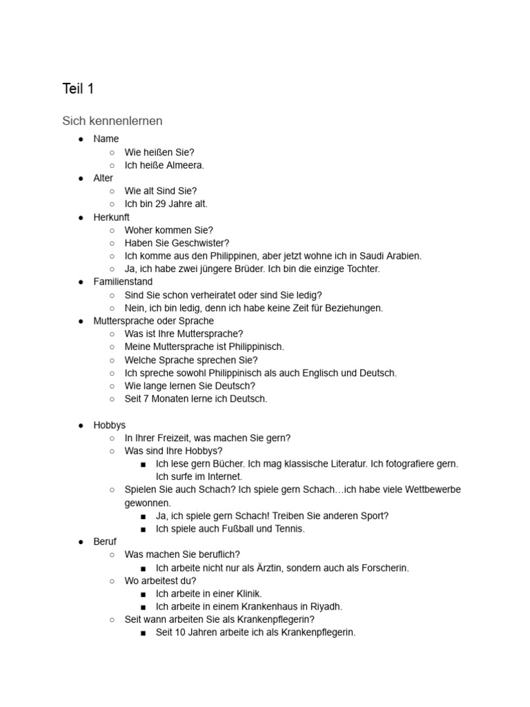 Sprechen B1 Niveau | PDF