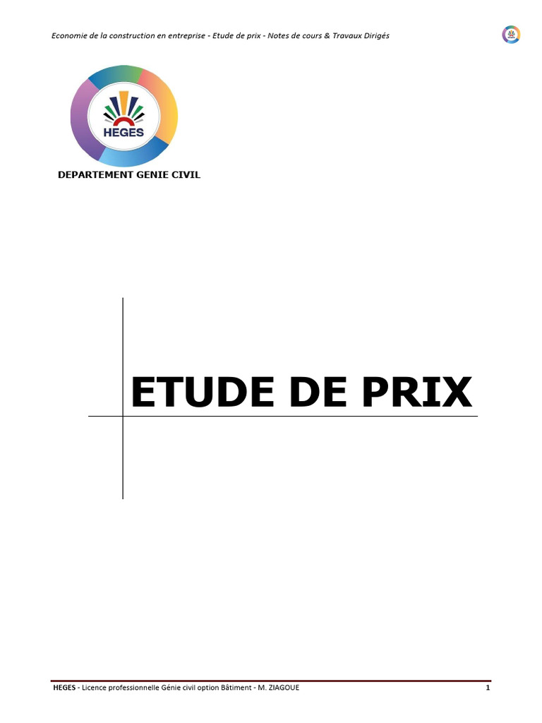 Etude de Prix | PDF
