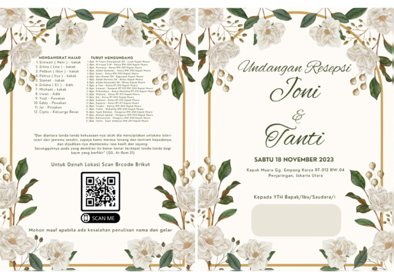 Undangan Joni - Depan | PDF