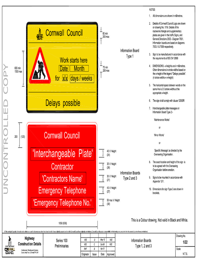 SD-1-22 - Information Boards Type 1, 2 and 3 | PDF