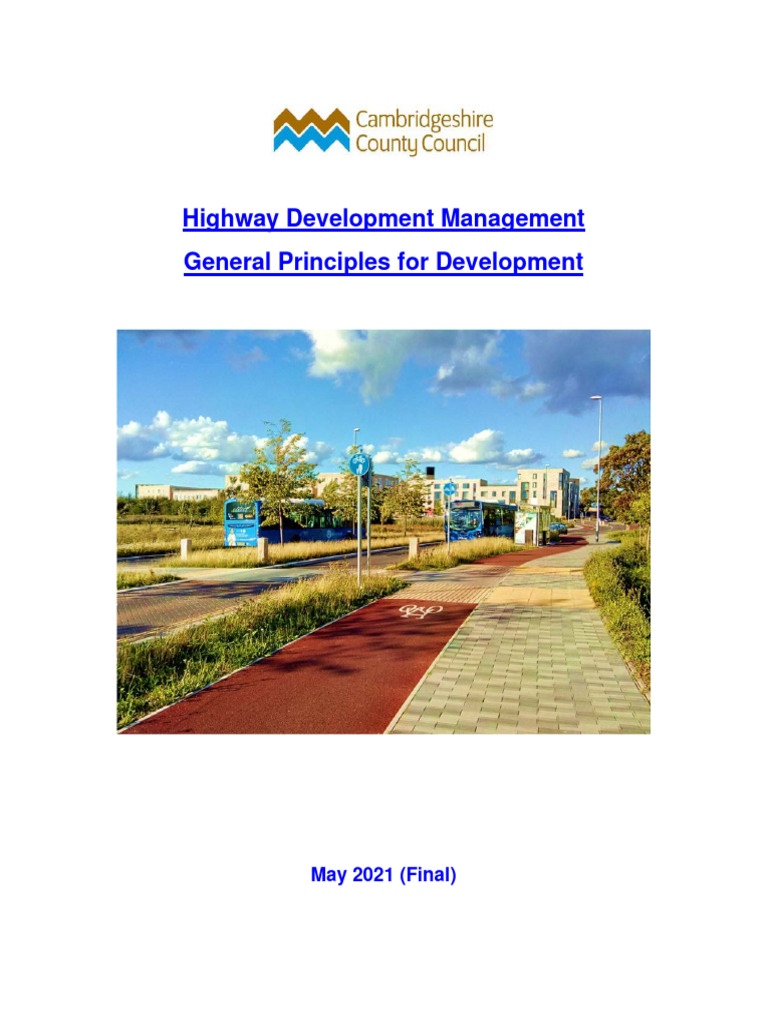 Cambridgeshire Highway Development Guidelines | PDF | Road | Cycling ...