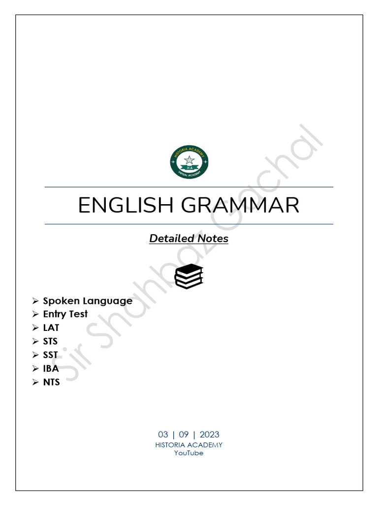 English Grammar Detailed Guide | PDF | Pronoun | Verb