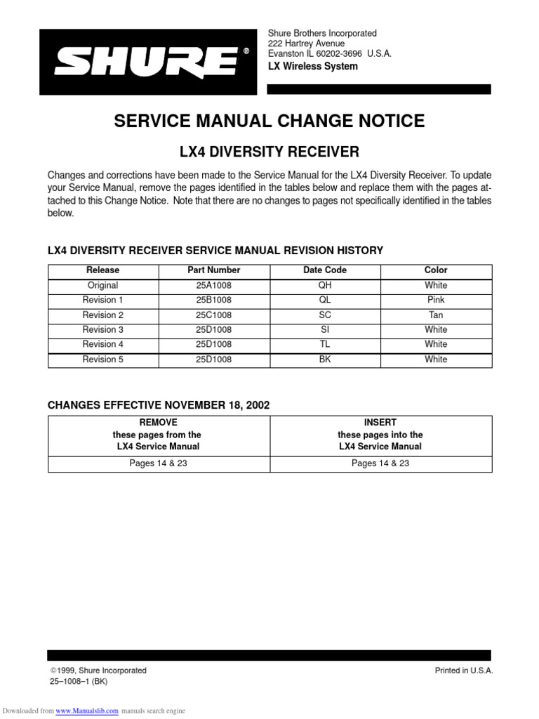 lx4 Service Manual | PDF
