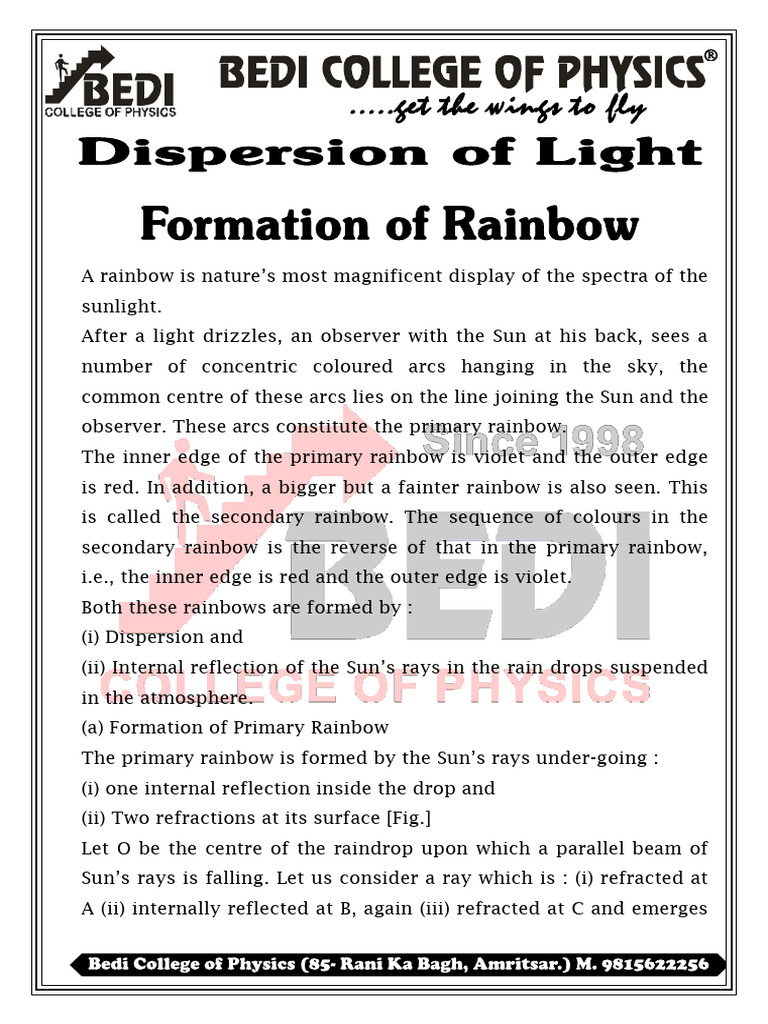 Formation of Rainbow | PDF | Rainbow | Radiation