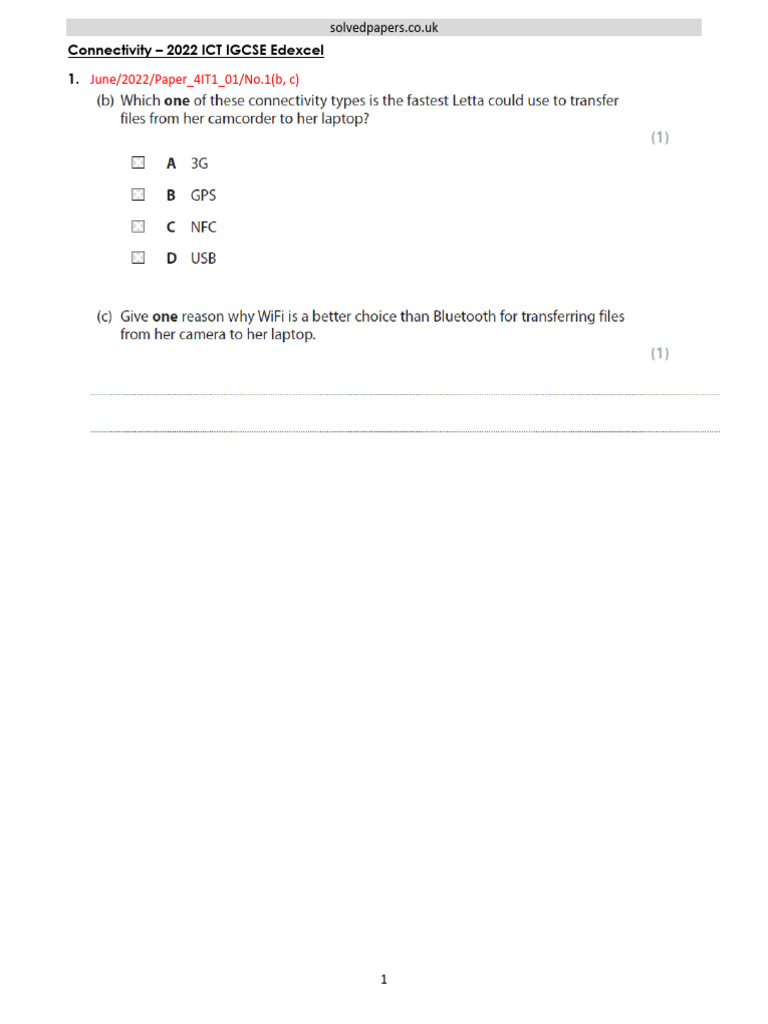 2022 Connectivity Igcse Edexcel Ict Pdf