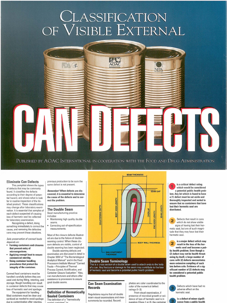 AOAC Can Defects | PDF