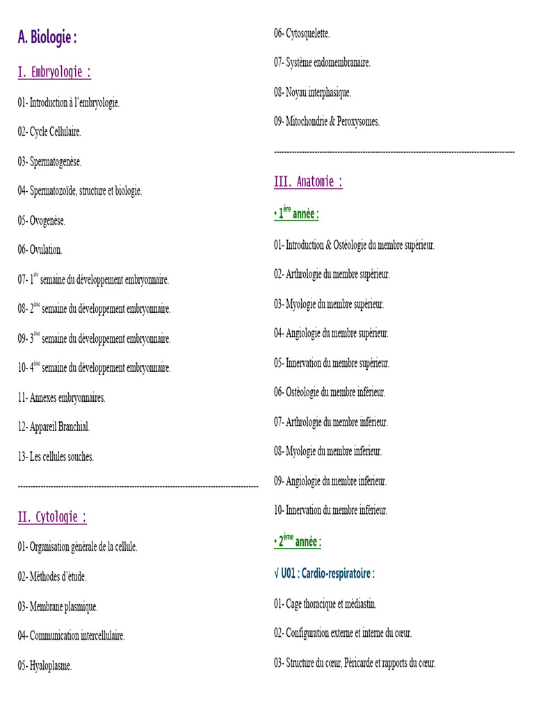 Programme Des Cours1 | PDF