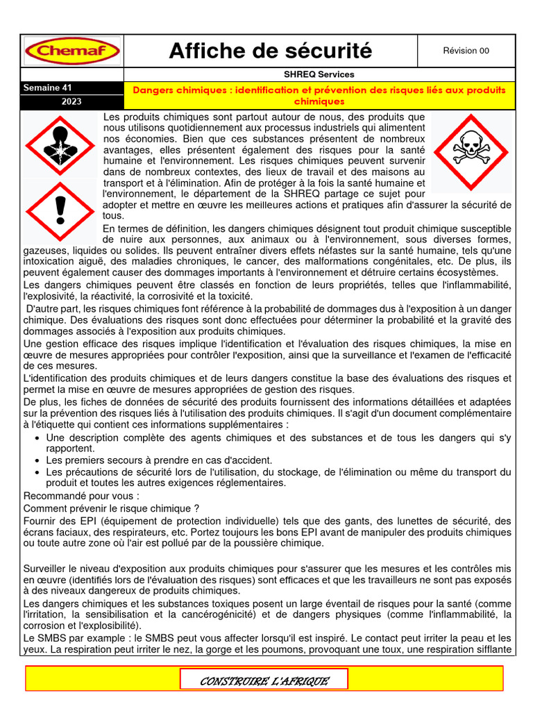 Affiche de Sécurité_produits Chimiques | PDF