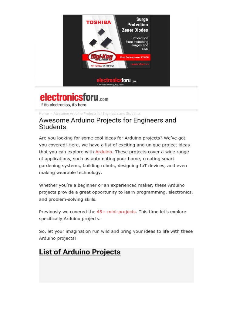 Unique Arduino Projects for Engineers | PDF | Home Automation ...