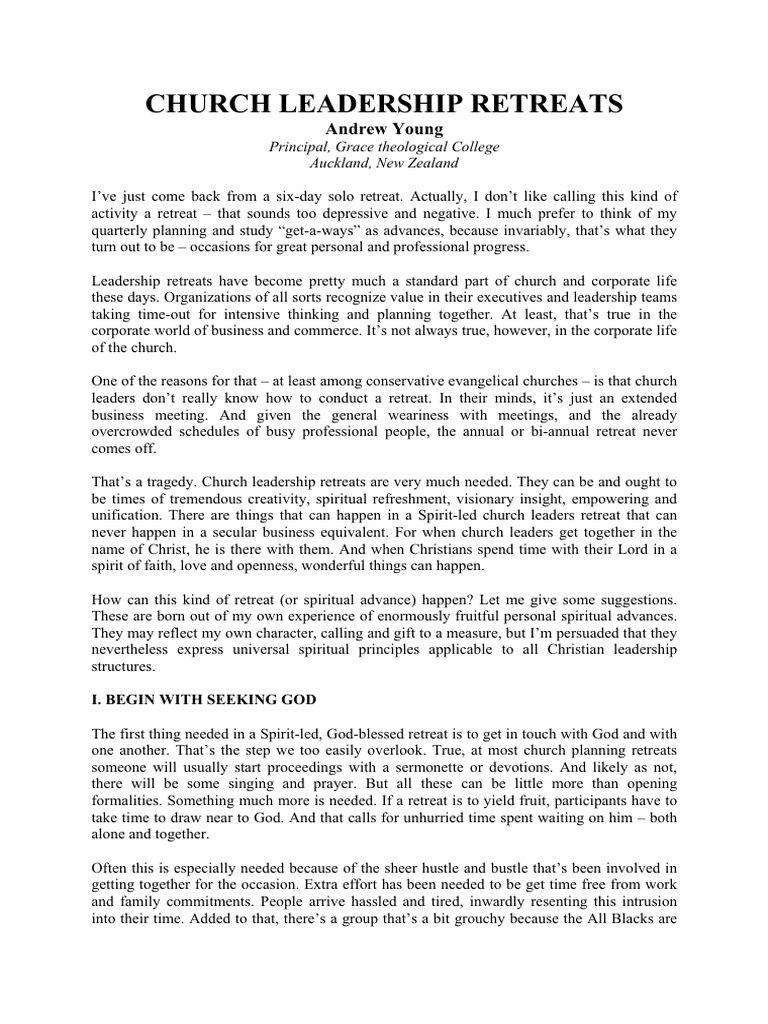 Church Leadership Retreats | PDF