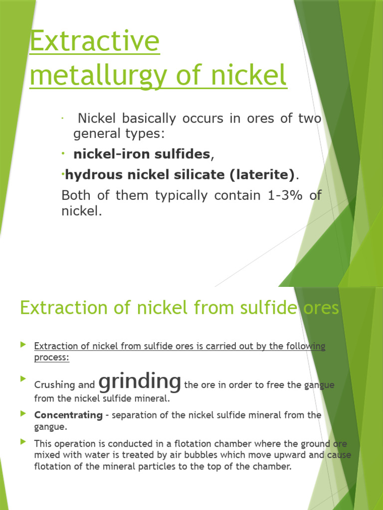 Extractive Metallurgy of Nickel | PDF | Secondary Sector Of The Economy ...