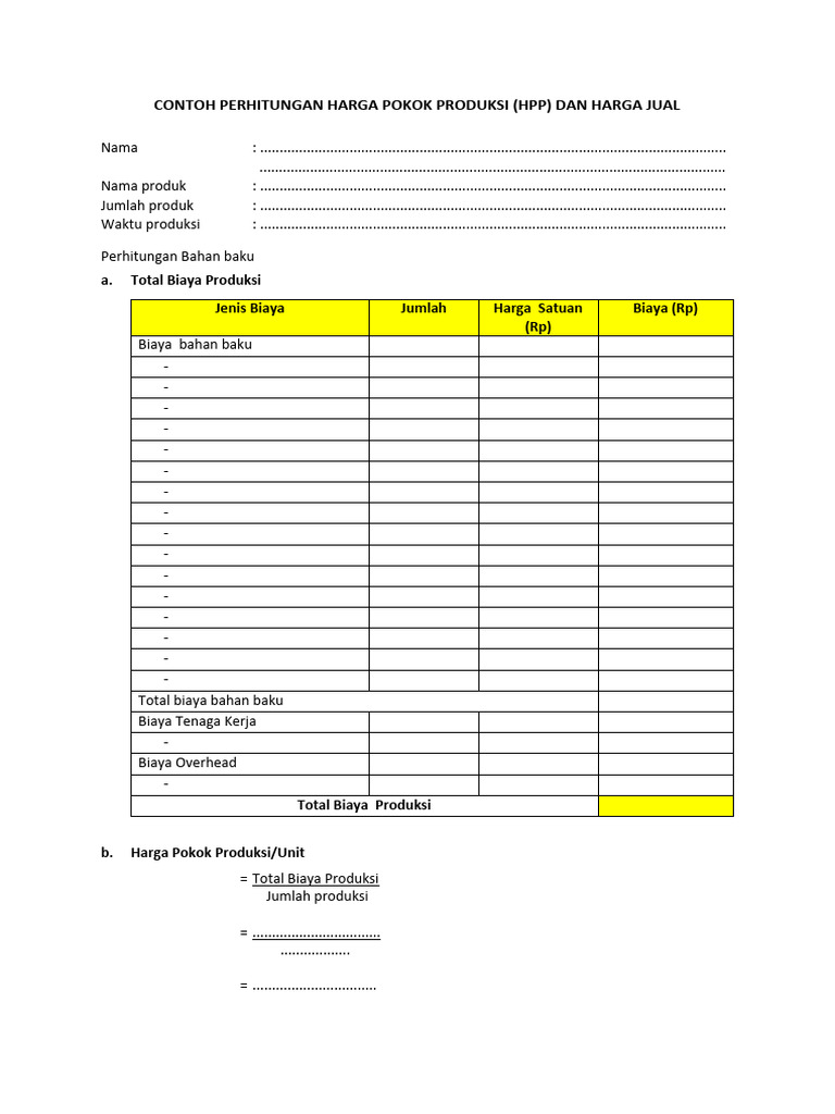 Contoh Soal HPP | PDF