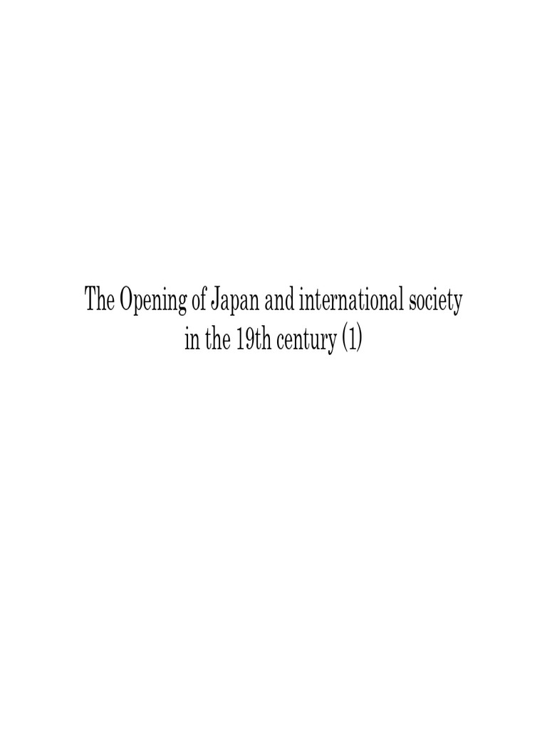 2023 Online L2 The Opening of Japan | PDF
