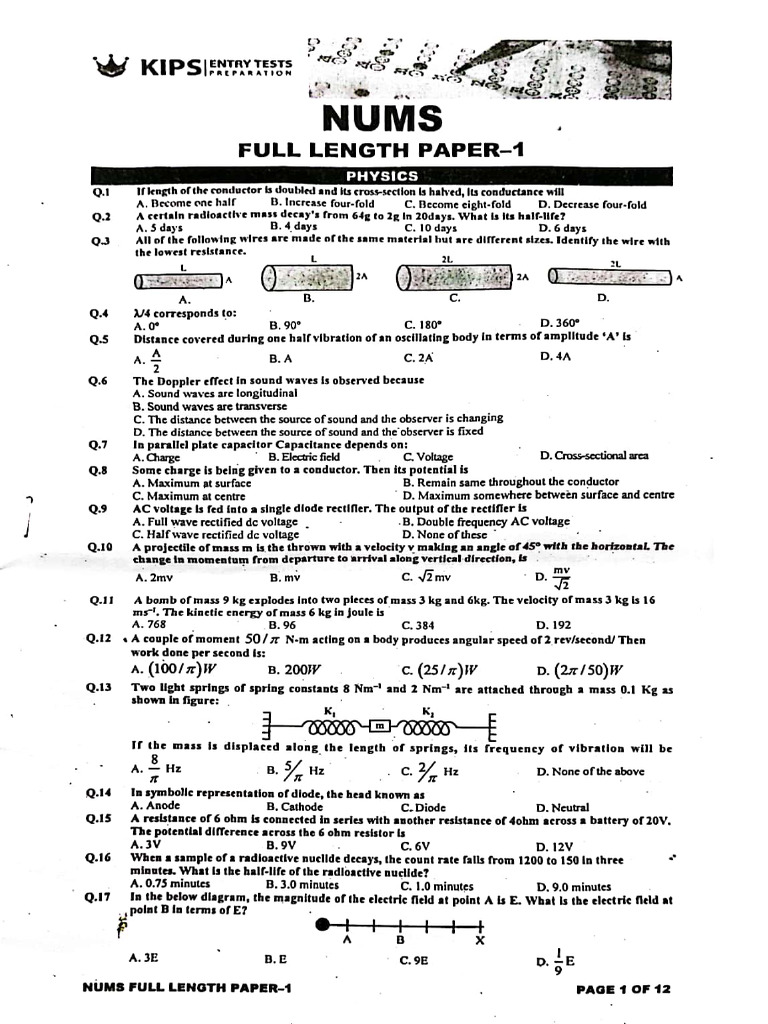 NUMS KIPS FLP 1 + Key | PDF