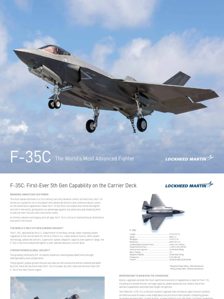 F-35C Product Card | Download Free PDF | Lockheed Martin F 35 Lightning ...
