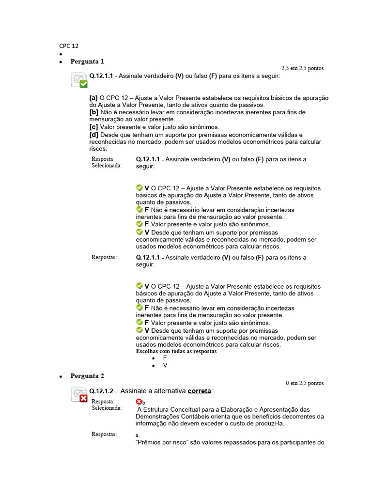 CPC 12 | PDF | Fluxo de caixa | Contabilidade
