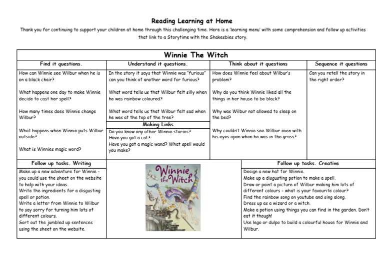 Reading Home Learning Map Winnie The Witch.201022259 | PDF