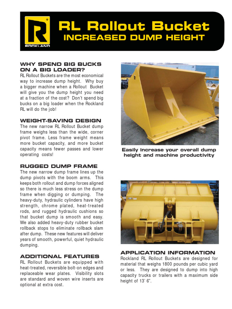 Rollout Bucket | PDF | Loader (Equipment) | Manufactured Goods