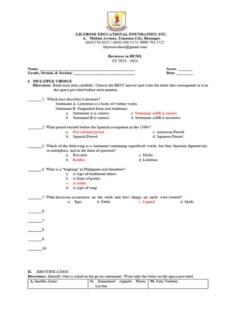 Review Hum 1 | PDF | Communication | Motivation