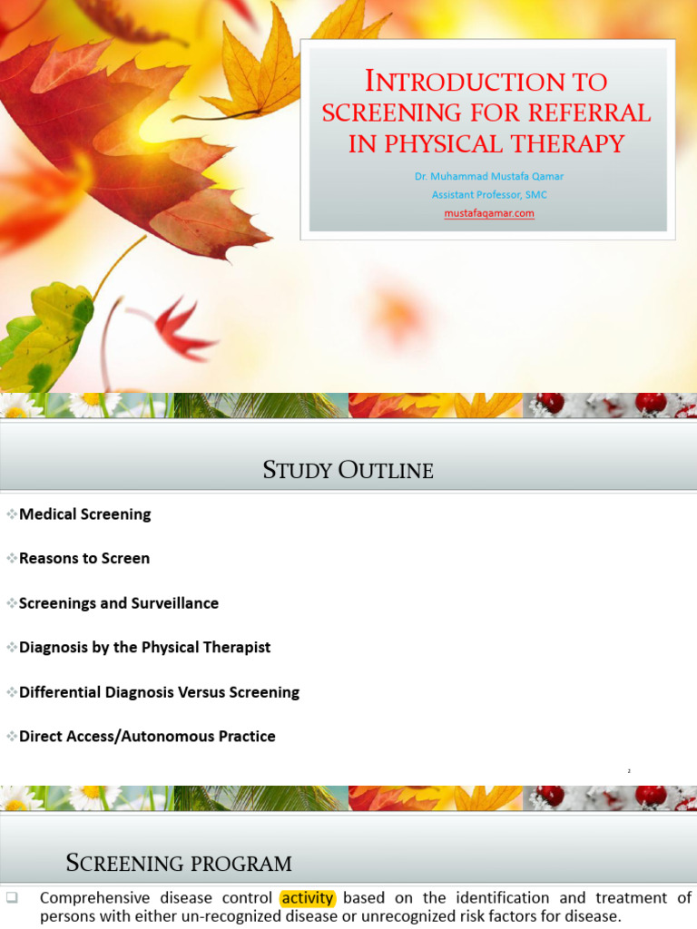 1 Introduction To Screening For Referral in Physical Therapy | PDF