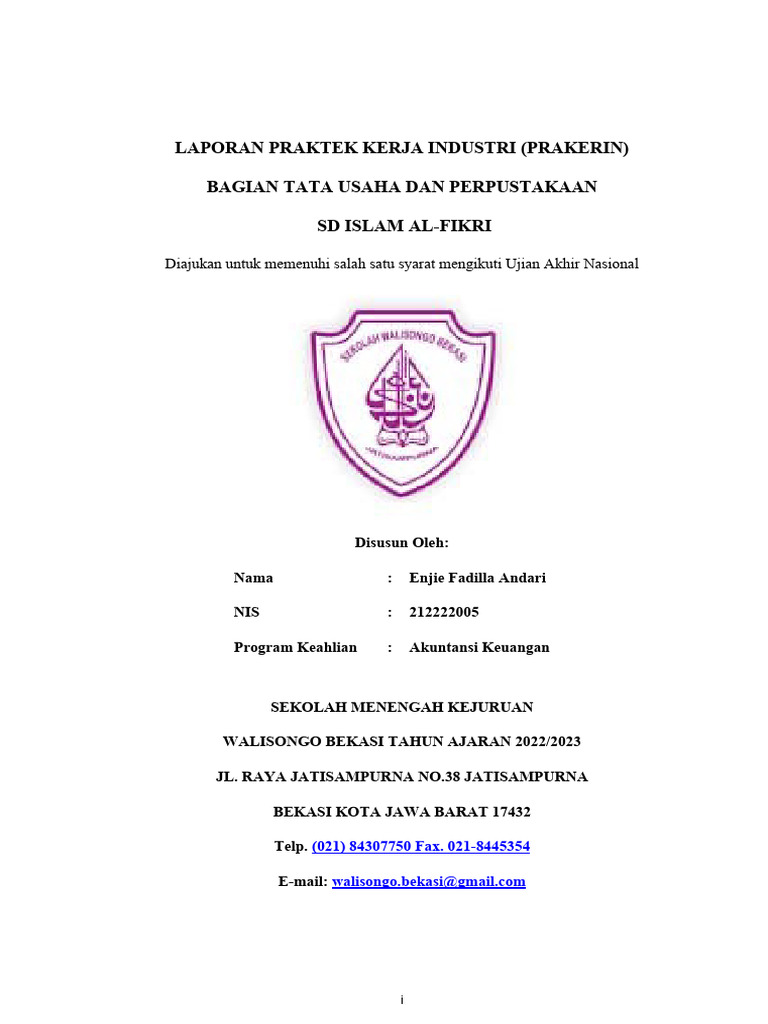 Laporan Praktek Kerja Industri Dilla | PDF