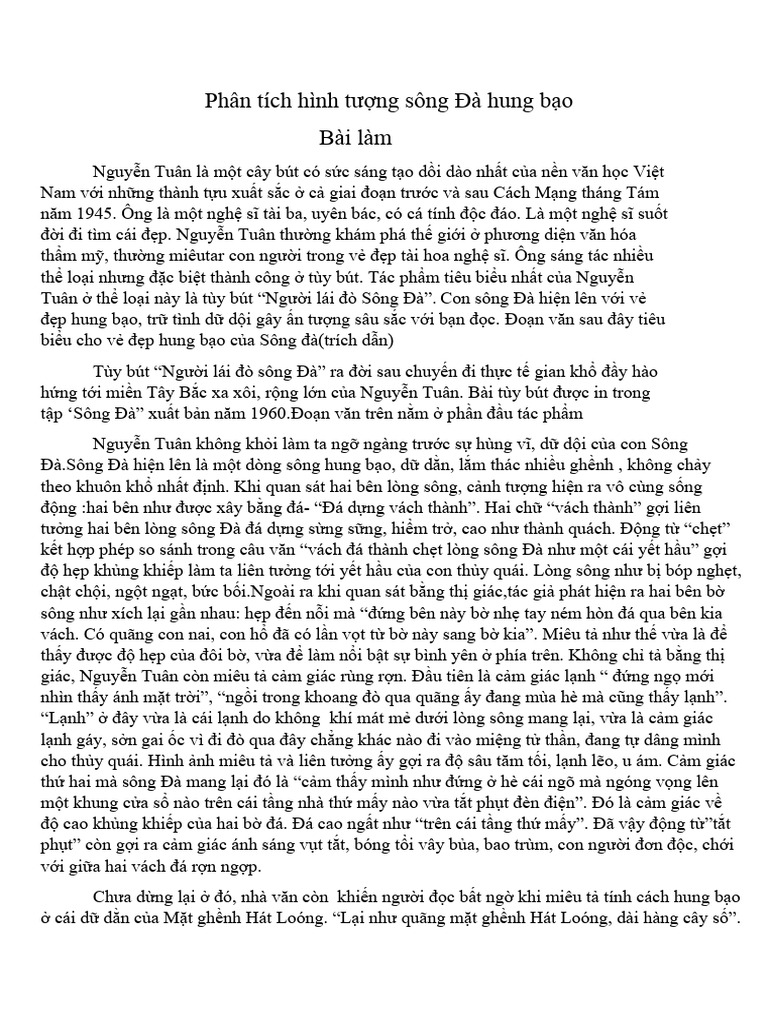 Phân Tích Hình Tư NG Sông Đà Hung B o | PDF