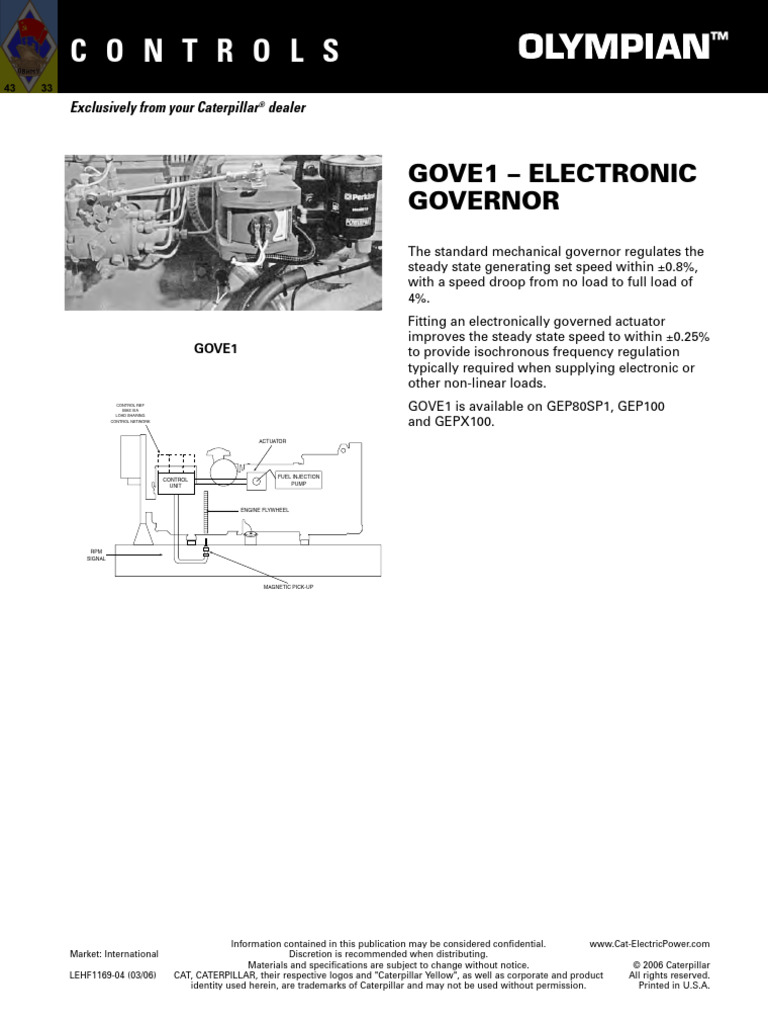 1D Governor Caterpillar Electronic 3 | PDF