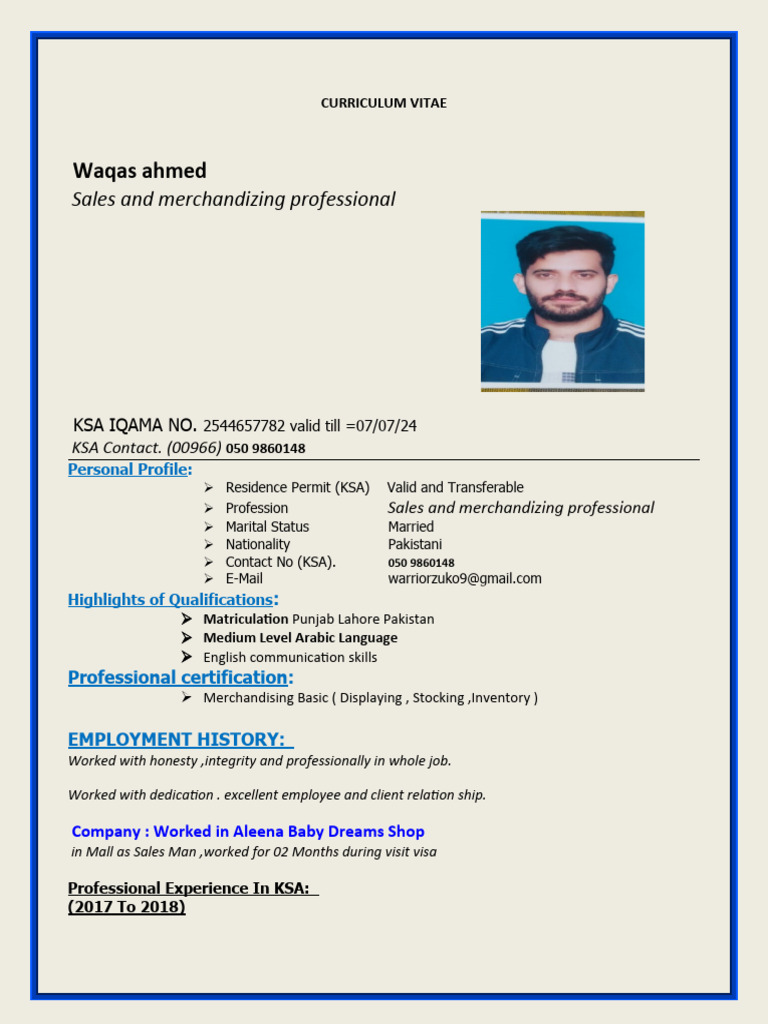 Waqas CV | PDF
