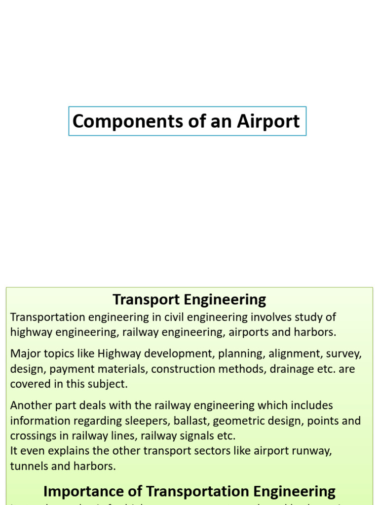Components of An Airport | PDF | Runway | Airport