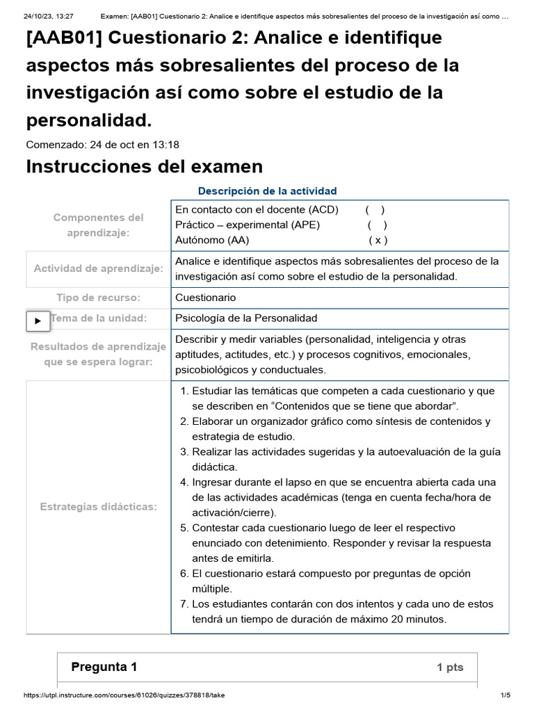 Examen - (AAB01) Cuestionario 2 - Analice e Identifique Aspectos Más ...
