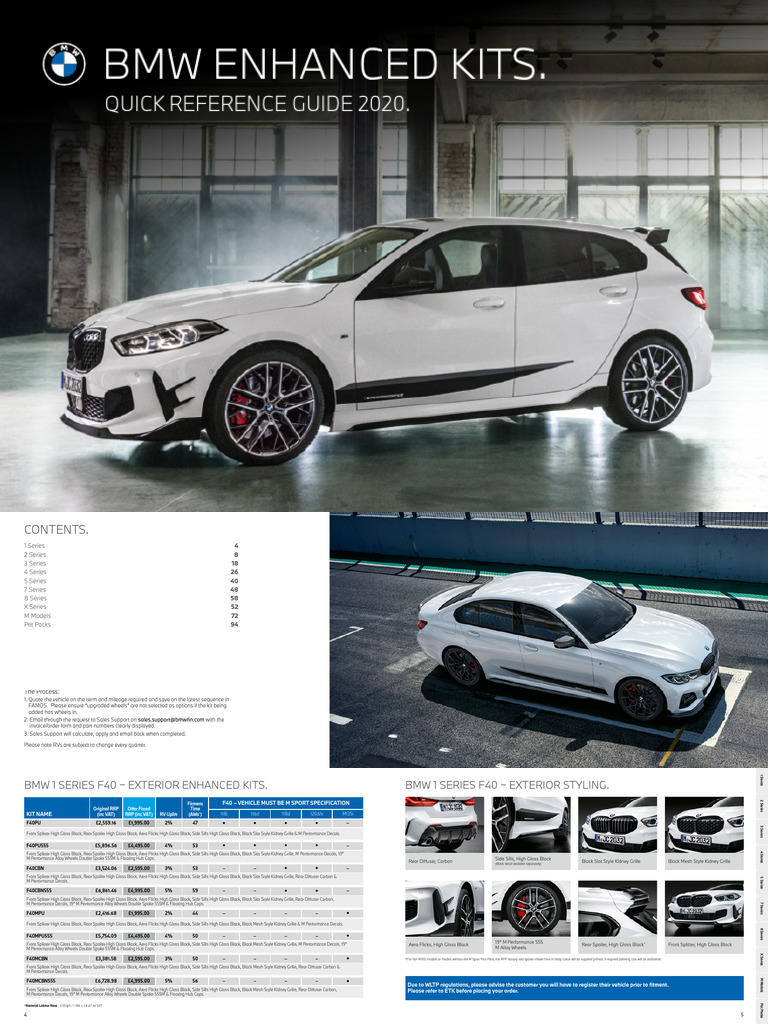 BMW Enhanced Kits Quick Reference Guide - Nov 2020 | PDF