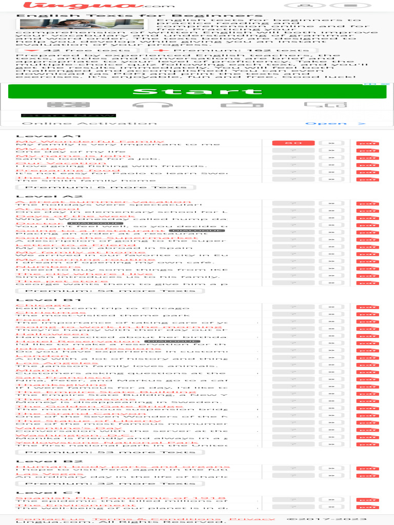 English Reading English Texts For Beginners | PDF