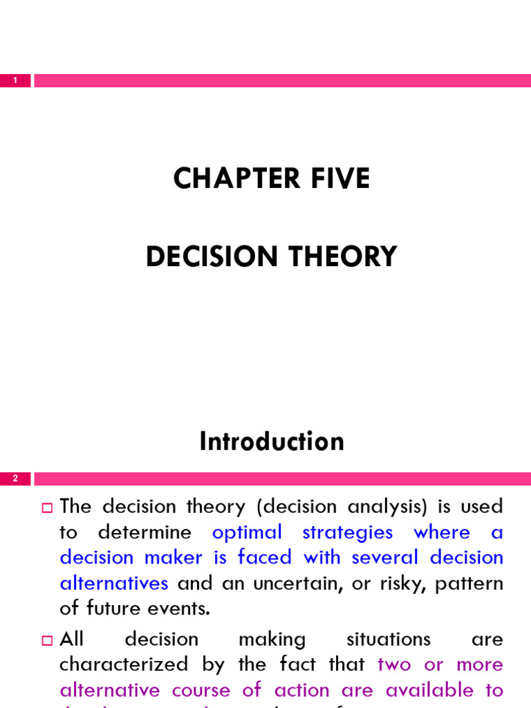 Unit 5 | PDF | Decision Theory | Scientific Theories
