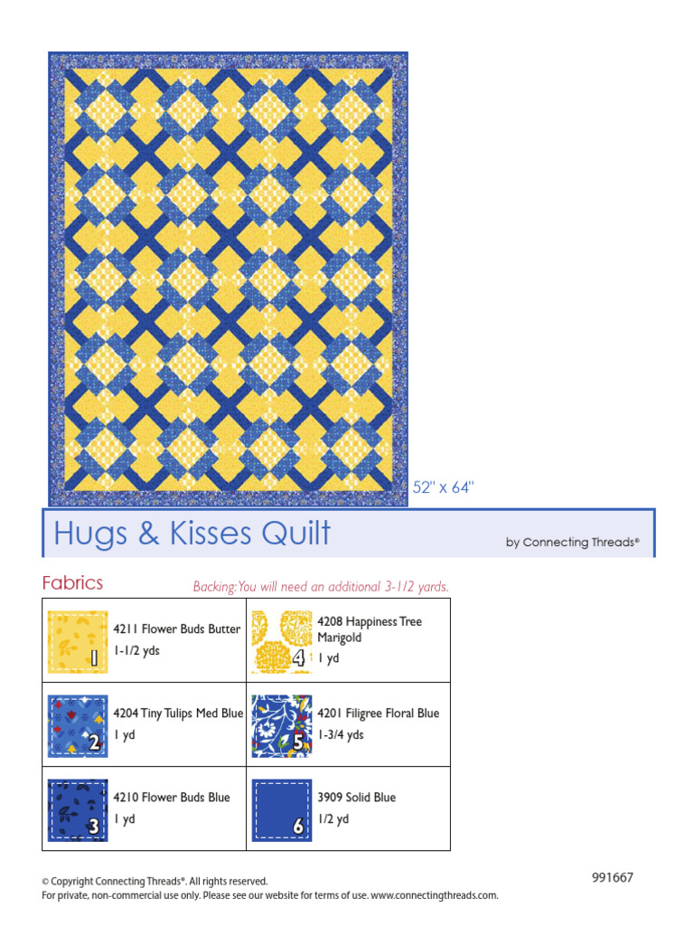 Hugs and Kisses | PDF | Seam (Sewing) | Quilt