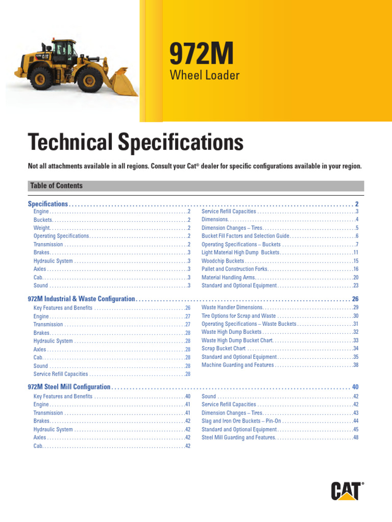 972M مواصفات | PDF | Horsepower | Loader (Equipment)
