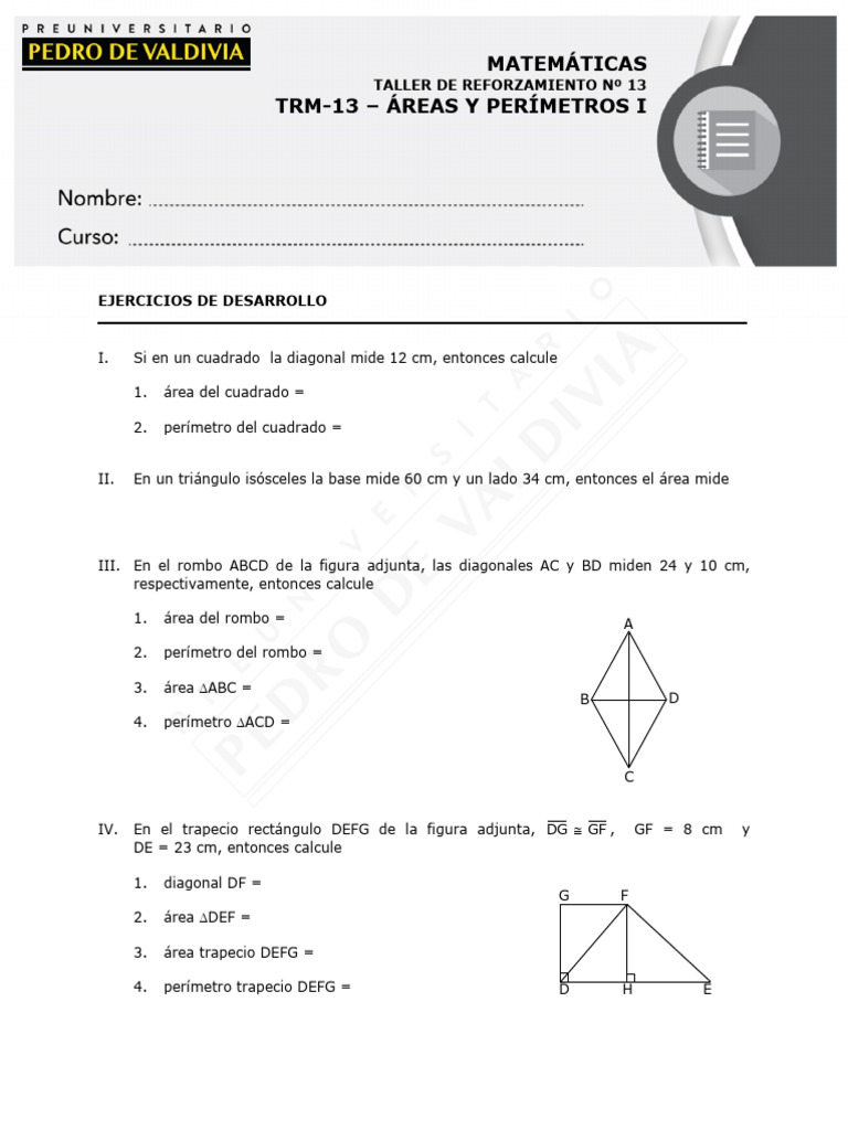 TRM-13 Área y Perímetro I | PDF