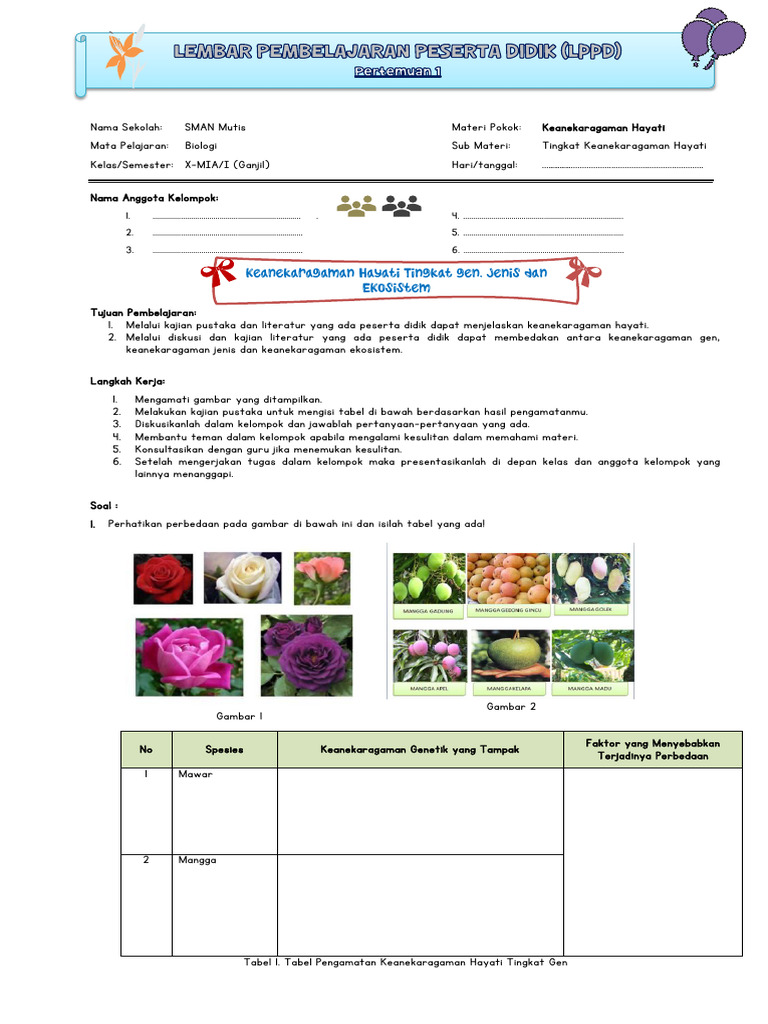 LKPD - Keanekaragaman Hayati | PDF