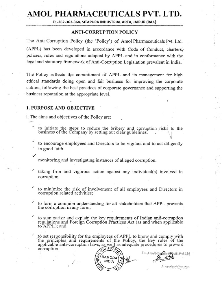 Amol Pharmaceuticals PVT | PDF