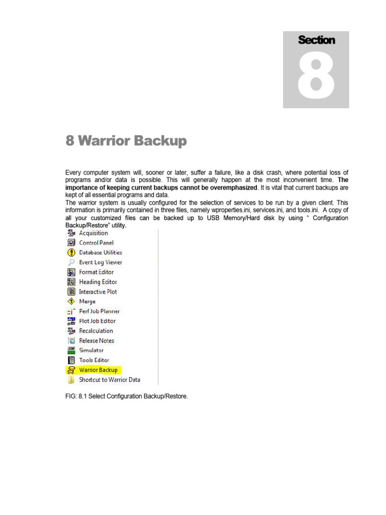 Backup and Restore Guide for Warrior System | PDF | Computers